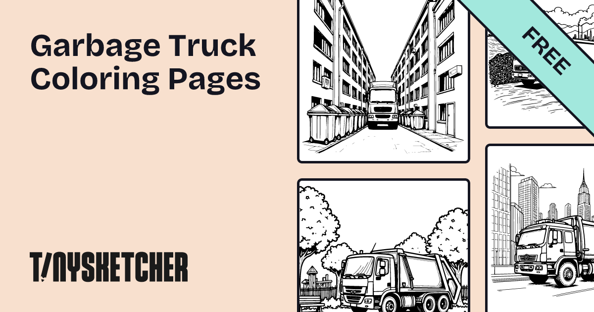 Popular Garbage truck Coloring Pages | Free Printables | Tiny Sketcher