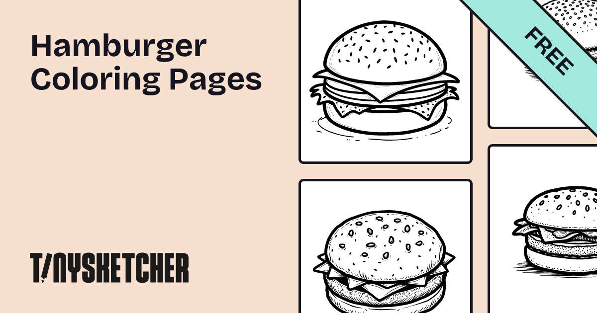 Popular Hamburger Coloring Pages | Free Printables | Tiny Sketcher