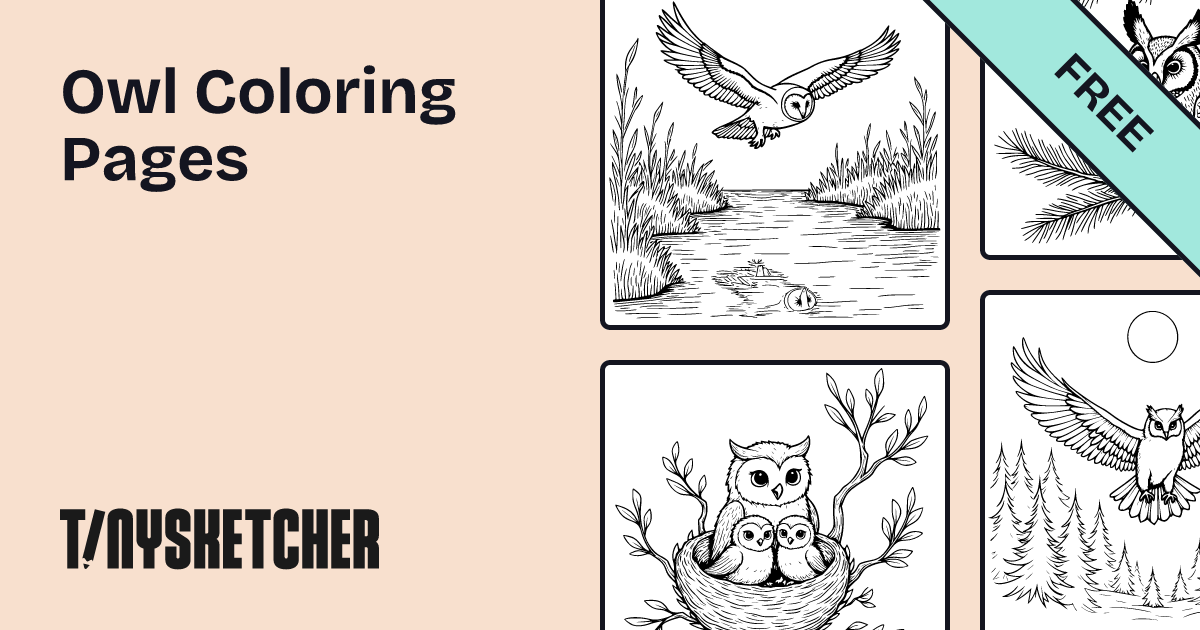 Popular Owl Coloring Pages | Free Printables | Tiny Sketcher