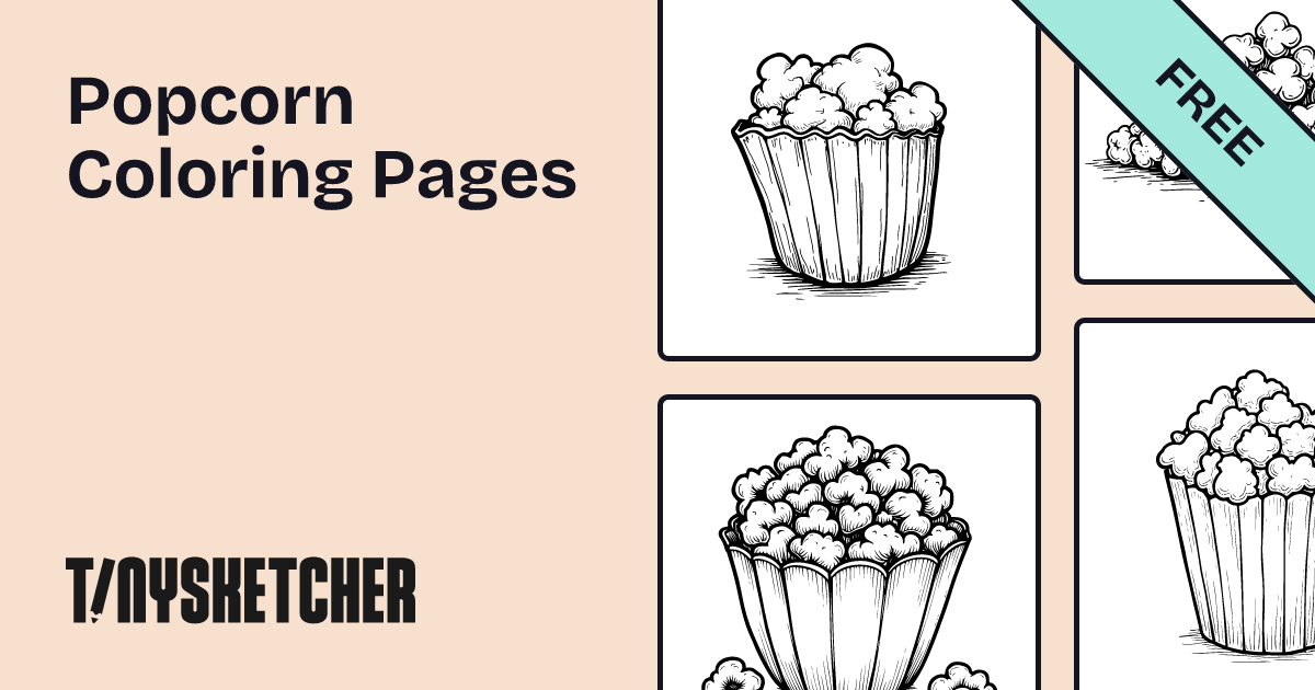Popular Popcorn Coloring Pages | Free Printables | Tiny Sketcher