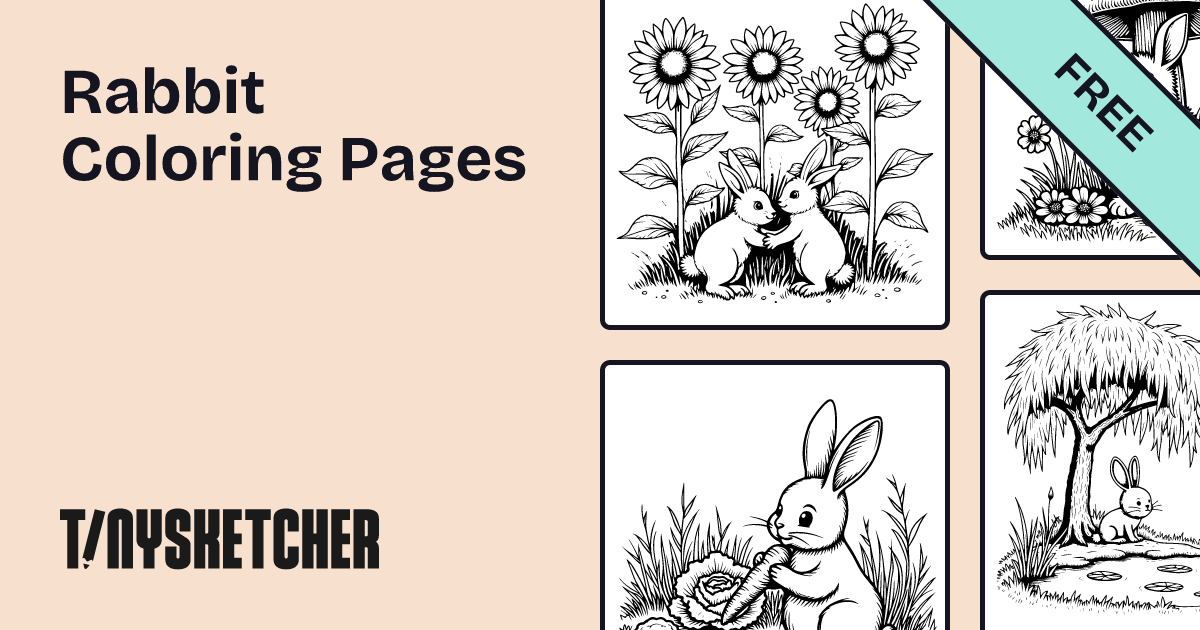 Popular Rabbit Coloring Pages | Free Printables | Tiny Sketcher