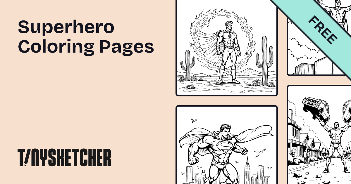 Popular Superheroes Coloring Pages | Free Printables | Tiny Sketcher