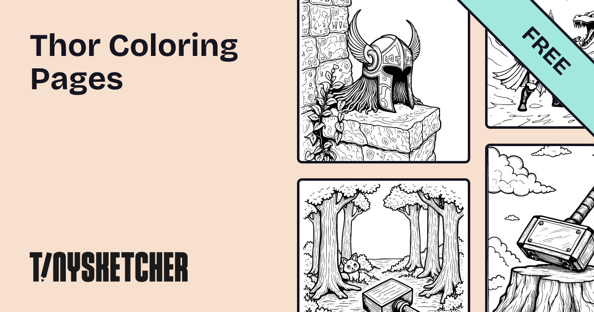 Popular Thor Coloring Pages | Free Printables | Tiny Sketcher