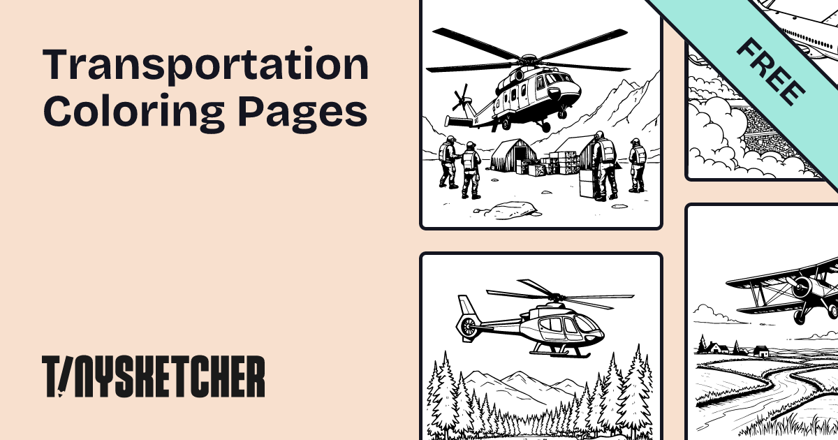 Popular Transportation Coloring Pages | Free Printables | Tiny Sketcher