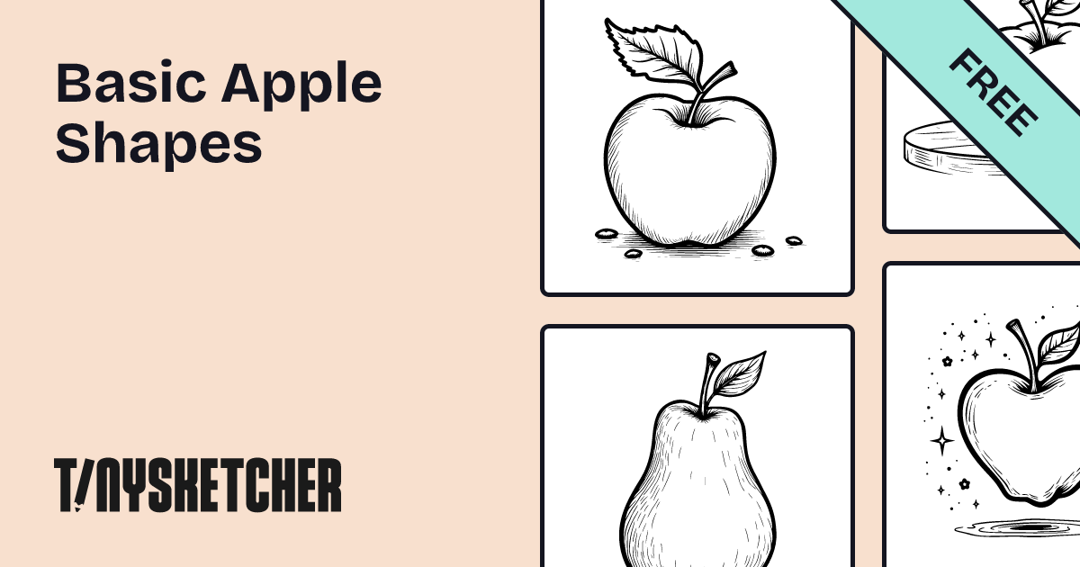 10 Basic Apple Shapes Coloring Pages | Free Printables | Tiny Sketcher