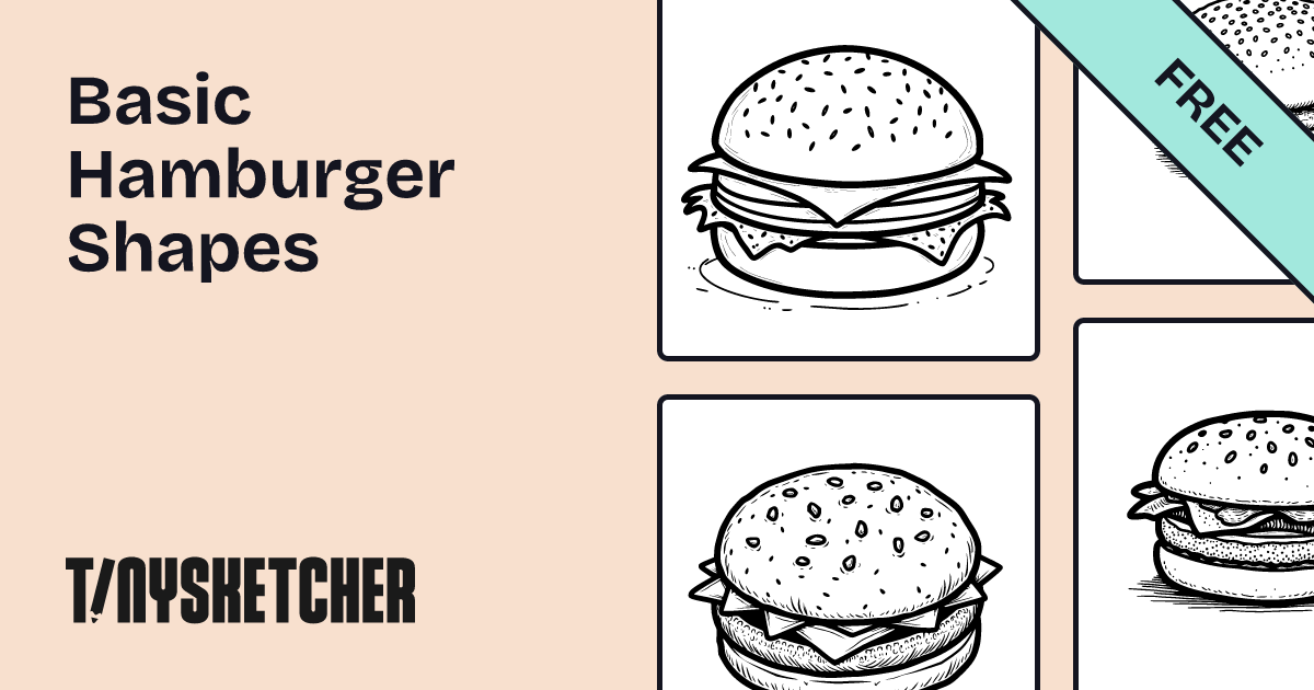 10 Basic Hamburger Shapes Coloring Pages | Free Printables | Tiny Sketcher