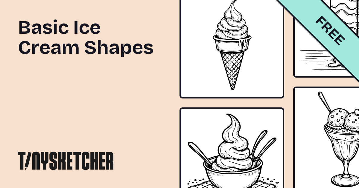 11 Basic Ice Cream Shapes Coloring Pages | Free Printables | Tiny Sketcher