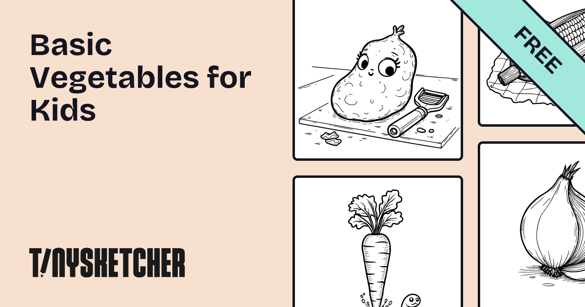11 Basic Vegetables for Kids Coloring Pages | Free Printables | Tiny ...