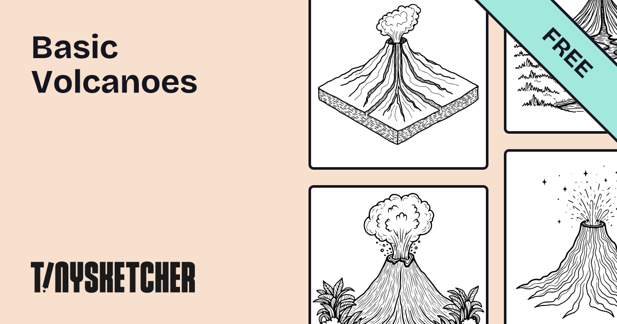 9 Basic Volcanoes Coloring Pages | Free Printables | Tiny Sketcher