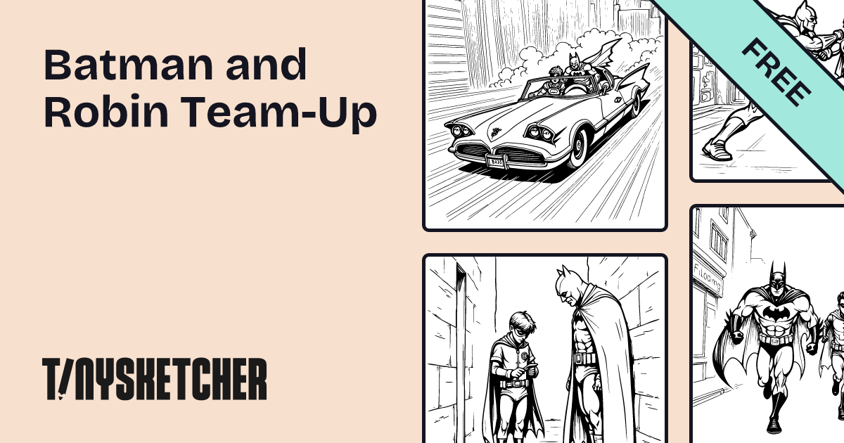 8 Batman and Robin Team-Up Coloring Pages | Free Printables | Tiny Sketcher