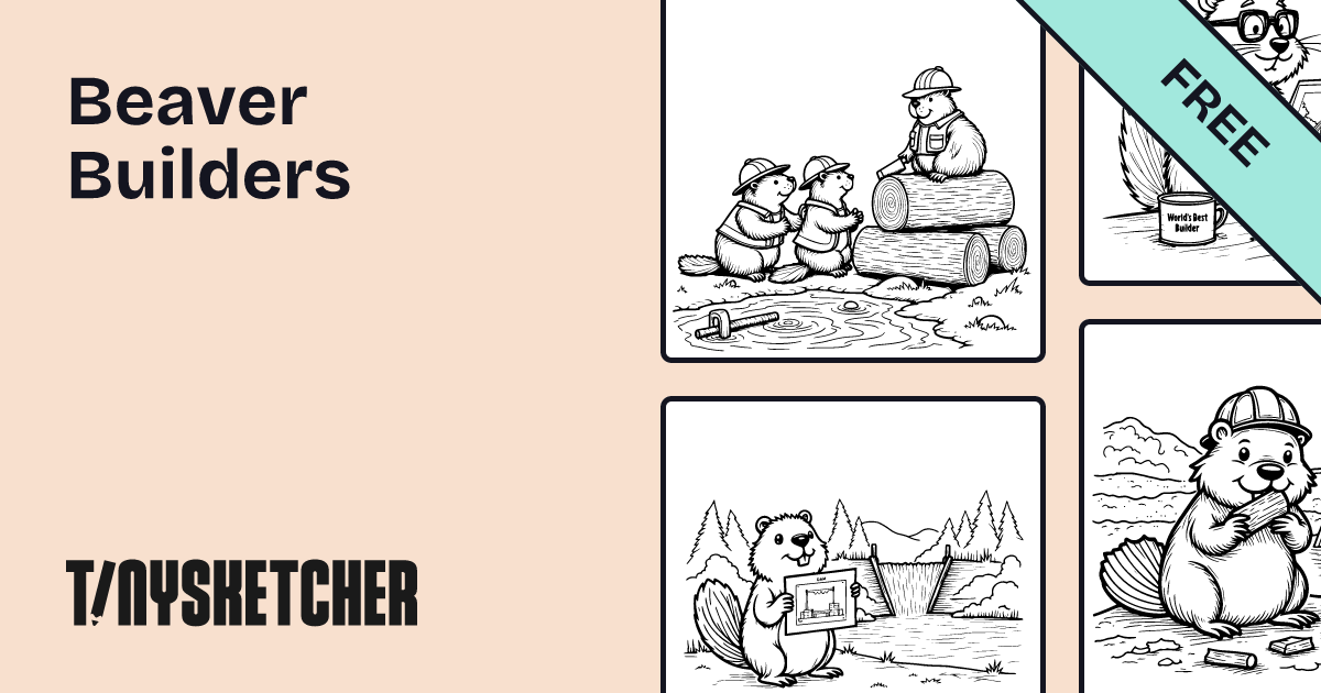 10 Beaver Builders Coloring Pages | Free Printables | Tiny Sketcher