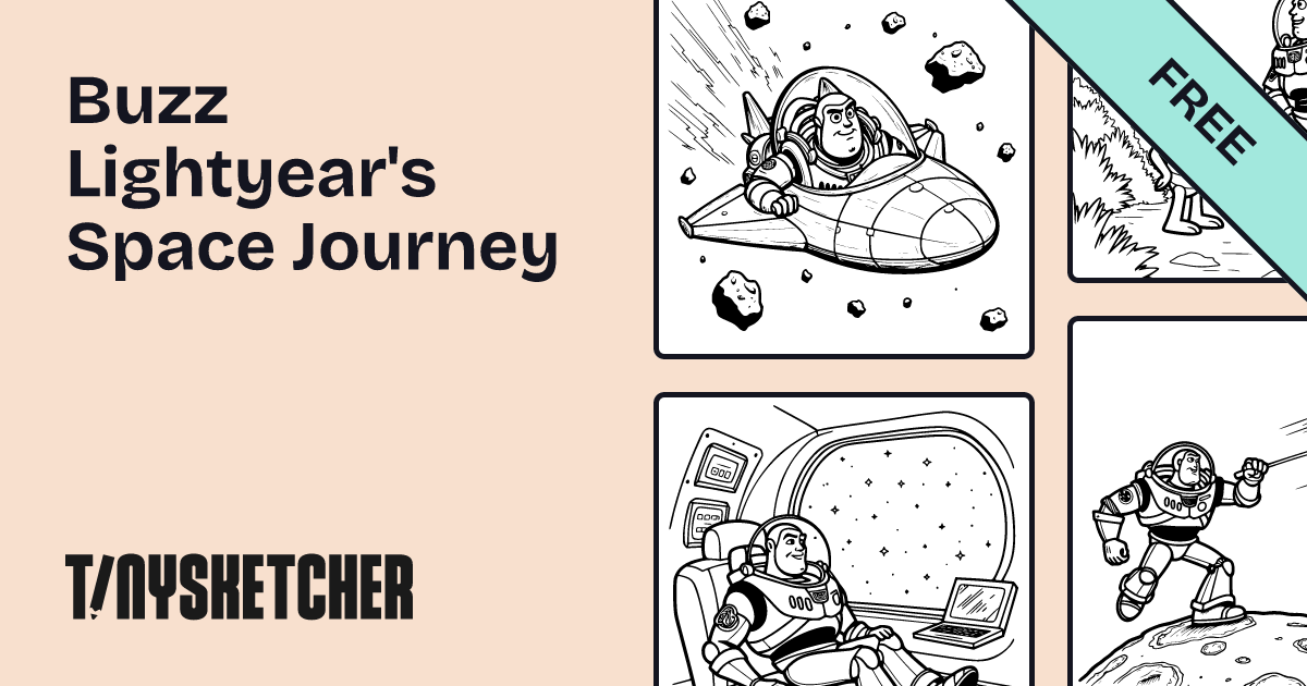 13 Buzz Lightyear's Space Journey Coloring Pages | Free Printables ...