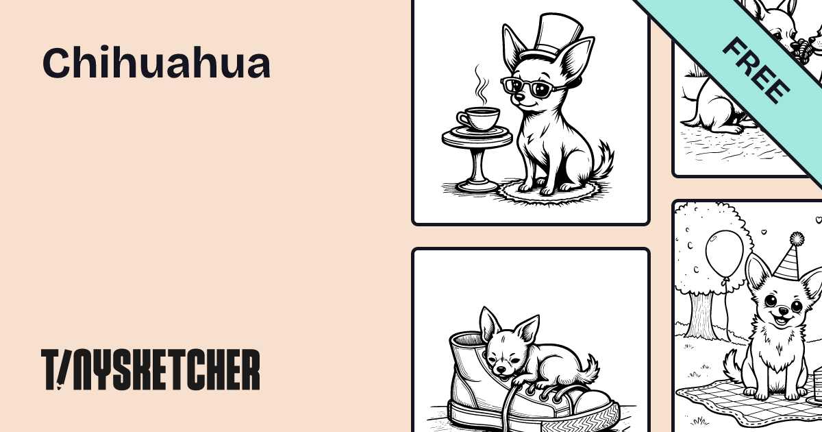 9 Chihuahua Coloring Pages | Free Printables | Tiny Sketcher
