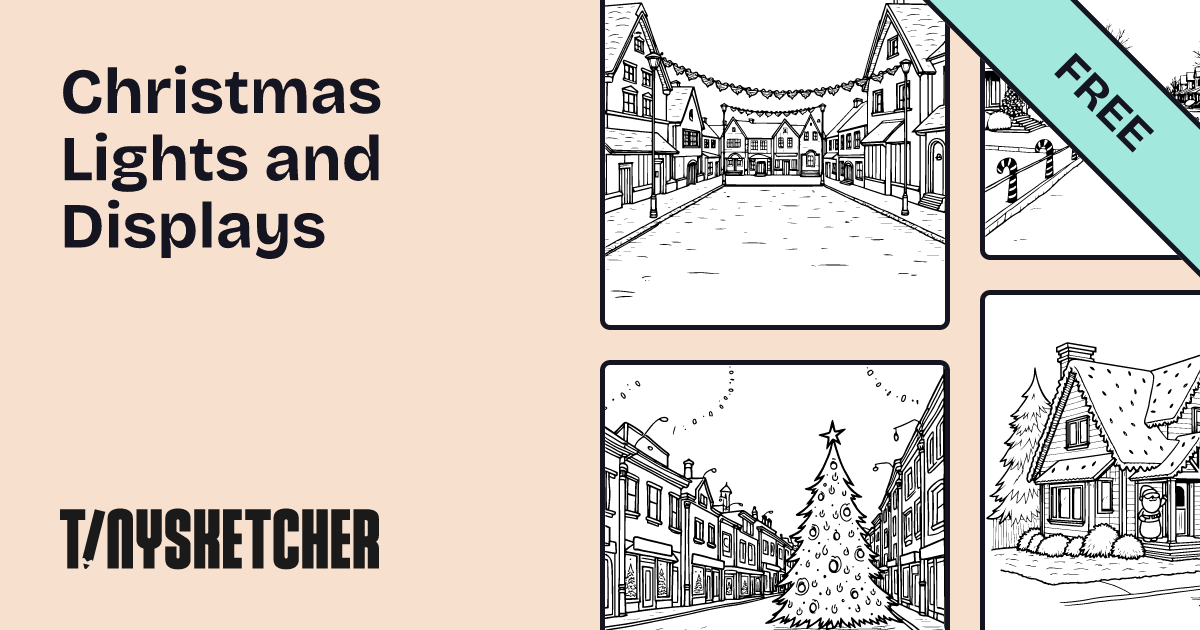 12 Christmas Lights and Displays Coloring Pages | Free Printables ...