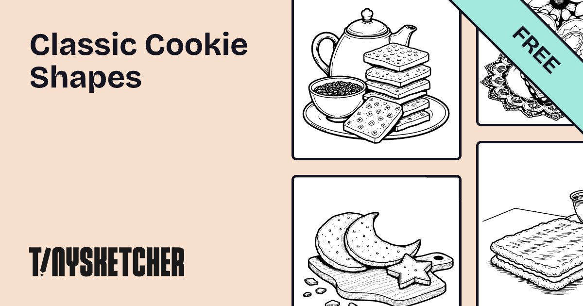 15 Classic Cookie Shapes Coloring Pages | Free Printables | Tiny Sketcher