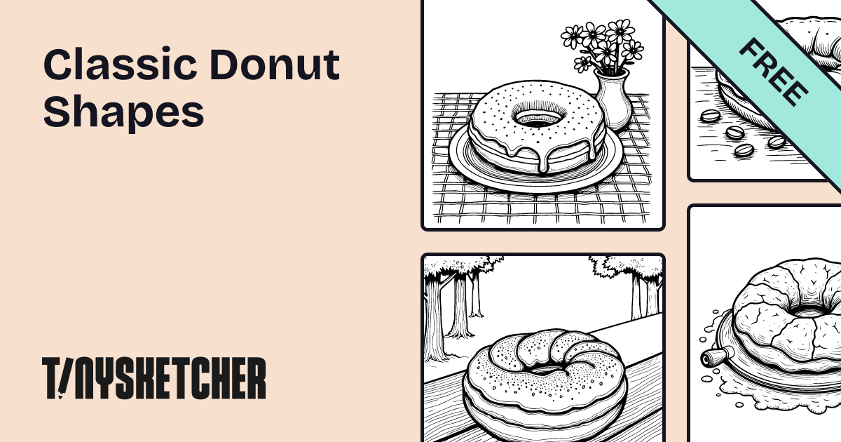 6 Classic Donut Shapes Coloring Pages | Free Printables | Tiny Sketcher