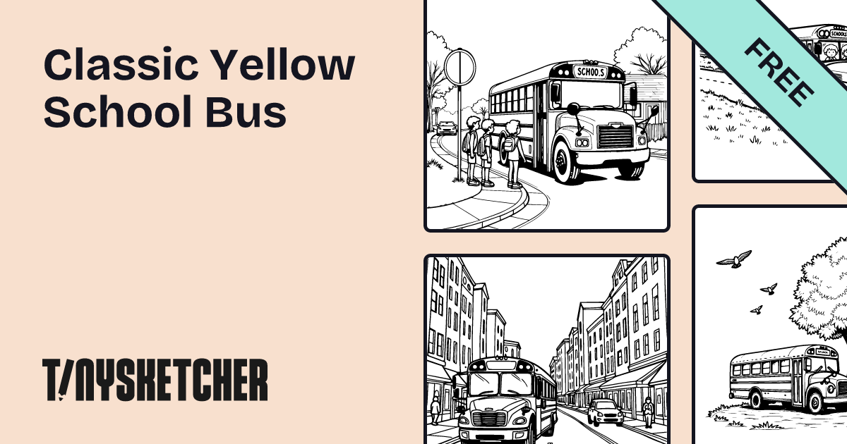 12 Classic Yellow School Bus Coloring Pages | Free Printables | Tiny ...