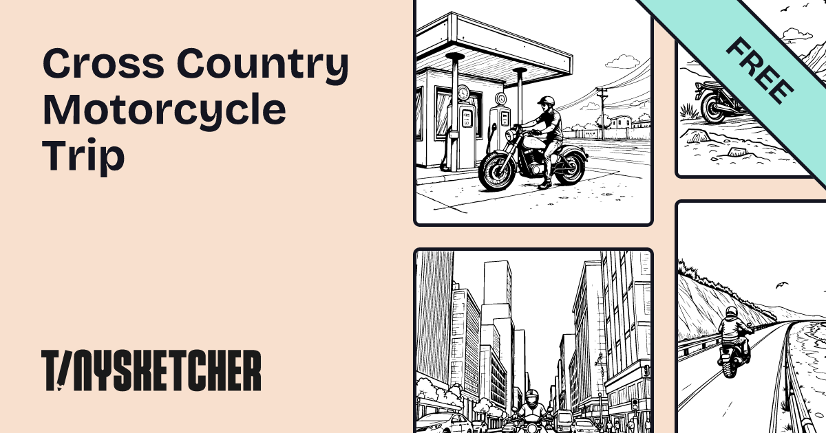 12 Cross Country Motorcycle Trip Coloring Pages | Free Printables ...