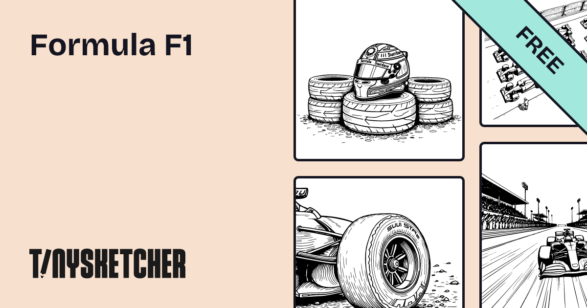13 Formula F1 Coloring Pages | Free Printables | Tiny Sketcher