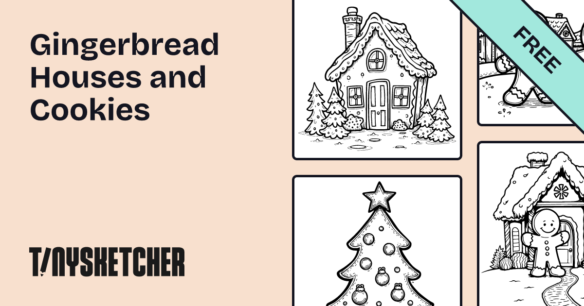 19 Gingerbread Houses and Cookies Coloring Pages | Free Printables ...