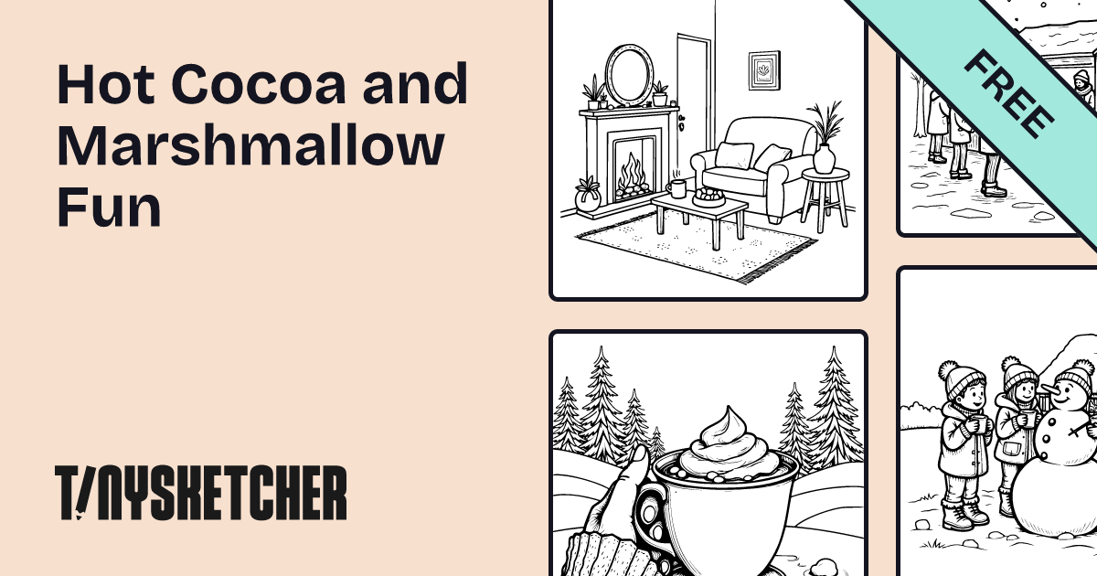 12 Hot Cocoa and Marshmallow Fun Coloring Pages | Free Printables ...