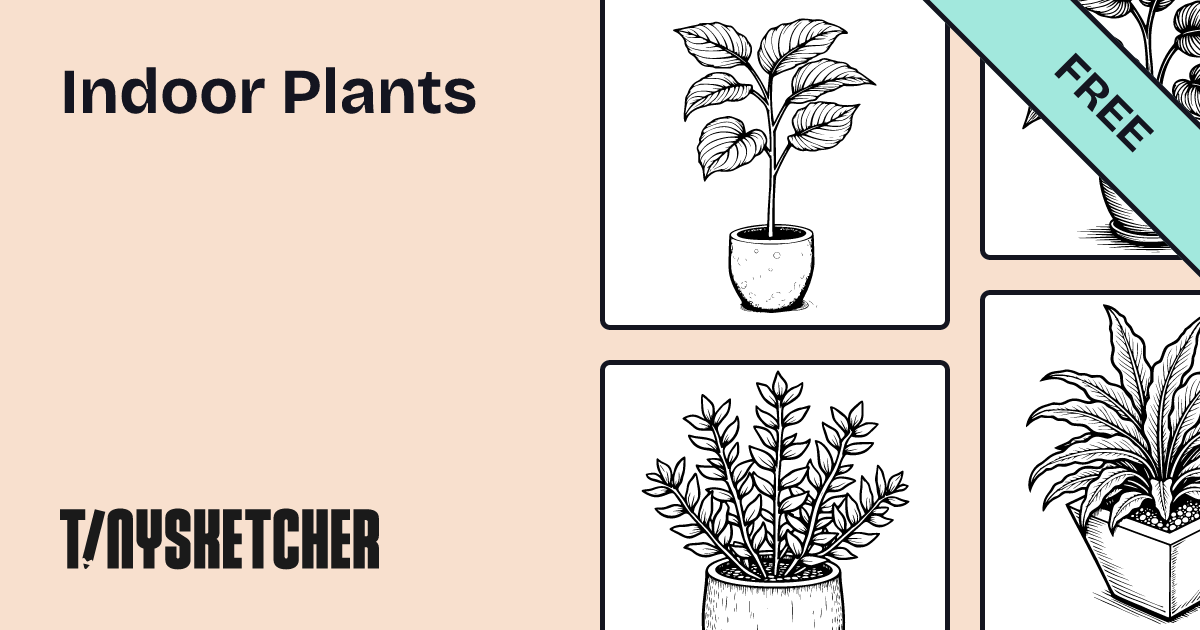 11 Indoor Plants Coloring Pages | Free Printables | Tiny Sketcher