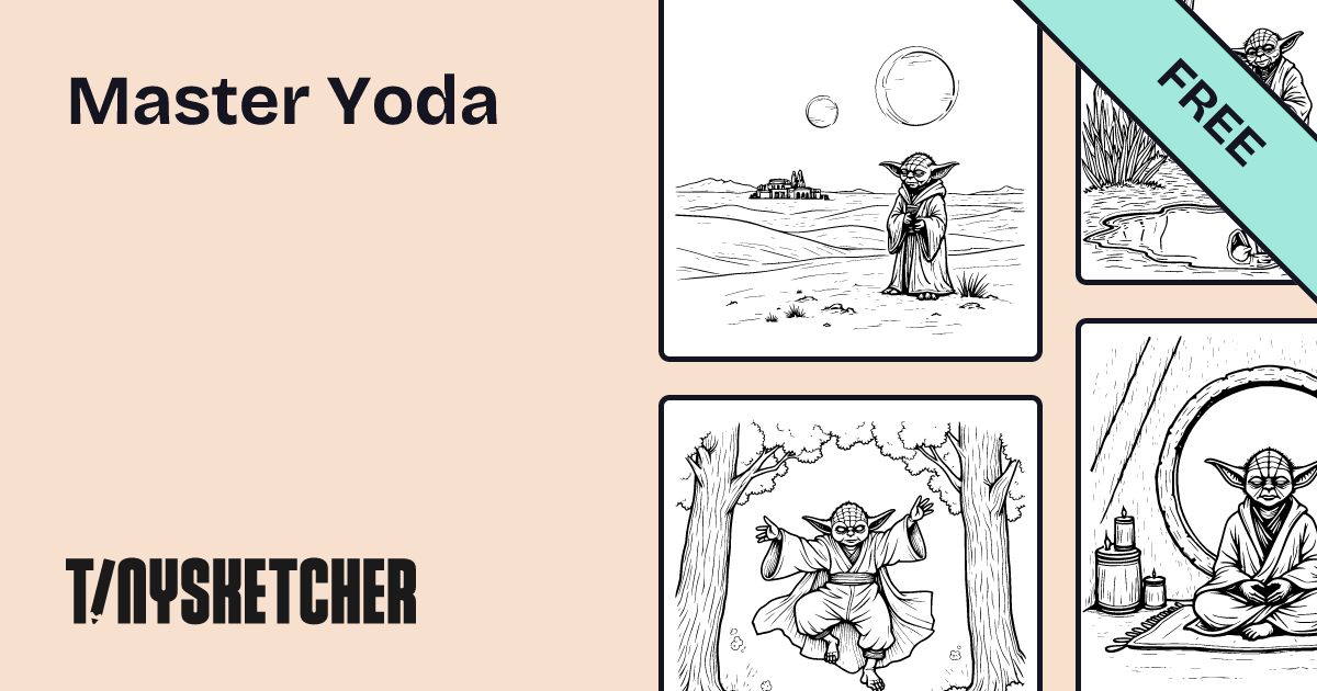 12 Master Yoda Coloring Pages | Free Printables | Tiny Sketcher