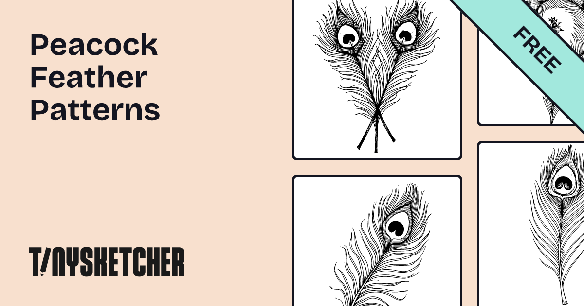 12 Peacock Feather Patterns Coloring Pages | Free Printables | Tiny ...
