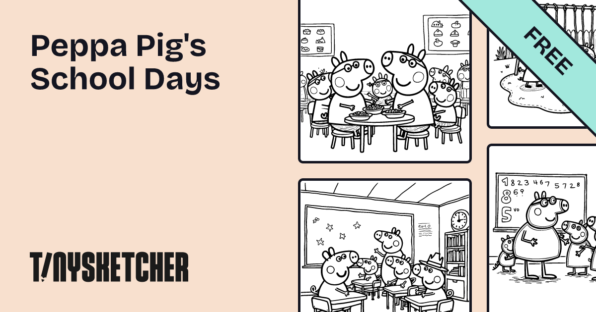 9 Peppa Pig's School Days Coloring Pages | Free Printables | Tiny Sketcher