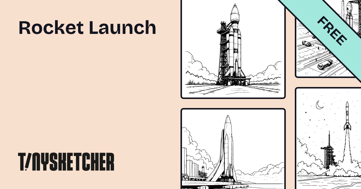 10 Rocket Launch Coloring Pages | Free Printables | Tiny Sketcher