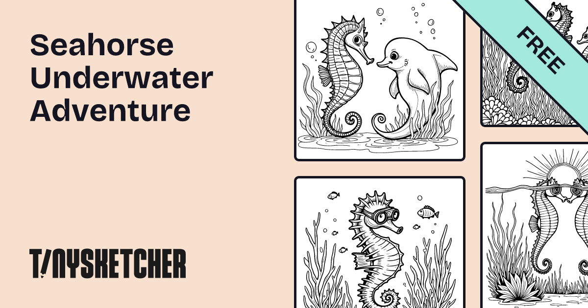12 Seahorse Underwater Adventure Coloring Pages | Free Printables ...