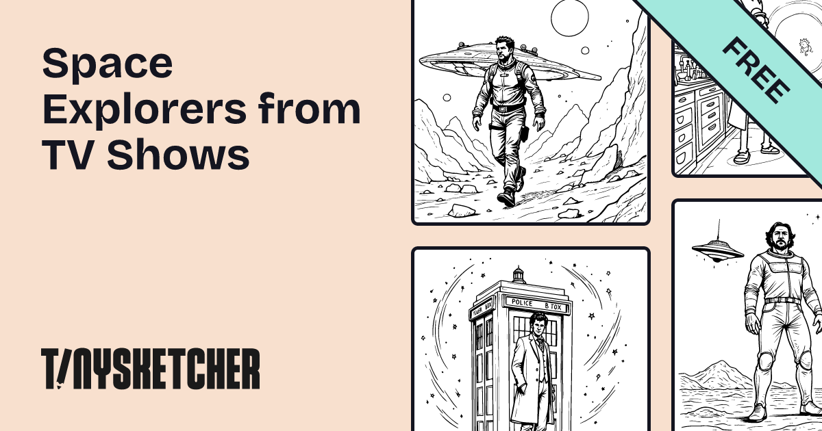 12 Space Explorers from TV Shows Coloring Pages | Free Printables ...