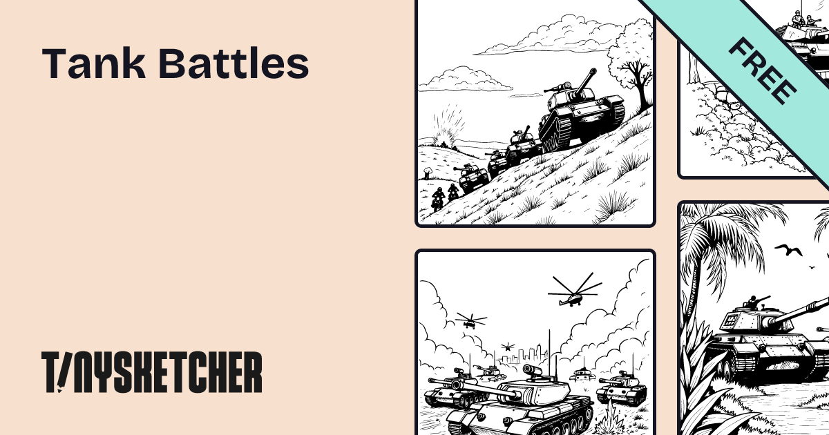14 Tank Battles Coloring Pages | Free Printables | Tiny Sketcher