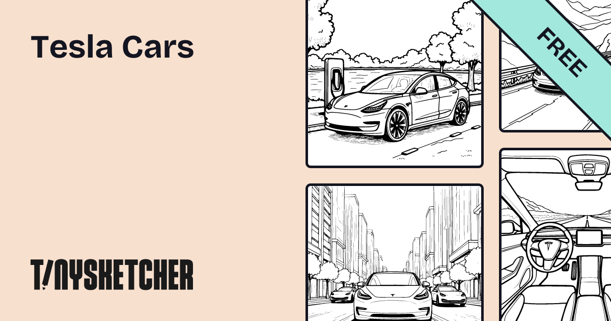 12 Tesla Cars Coloring Pages | Free Printables | Tiny Sketcher