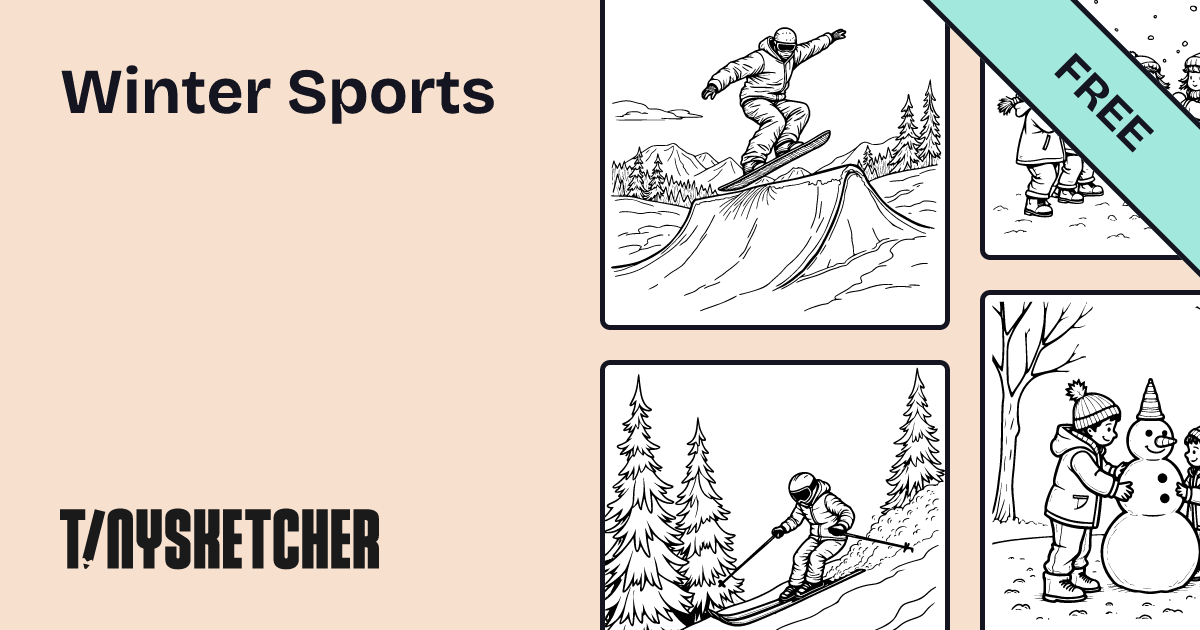 9 Winter Sports Coloring Pages | Free Printables | Tiny Sketcher