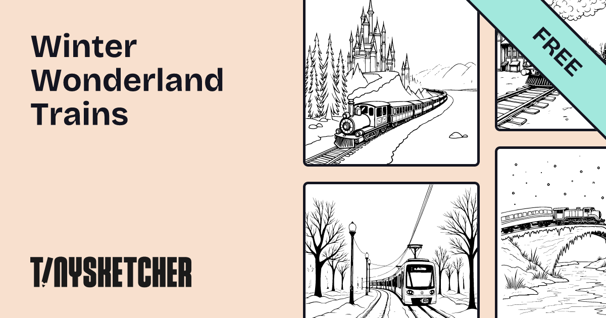 19 Winter Wonderland Trains Coloring Pages | Free Printables | Tiny ...