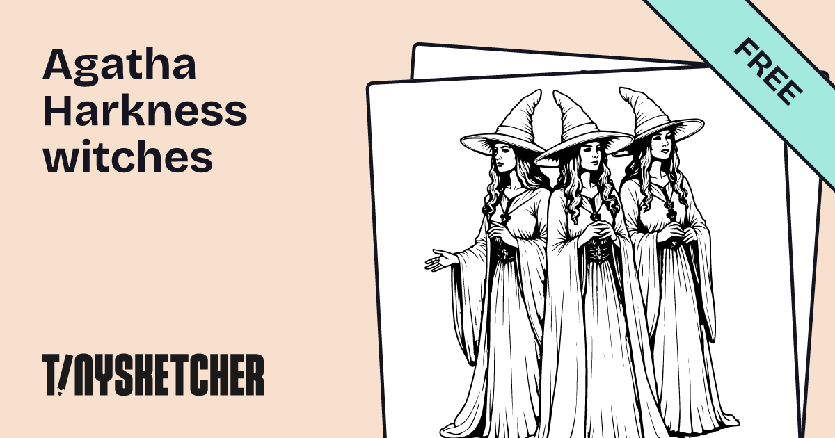 Agatha Harkness witches Coloring Page | Free Printables | Tiny Sketcher