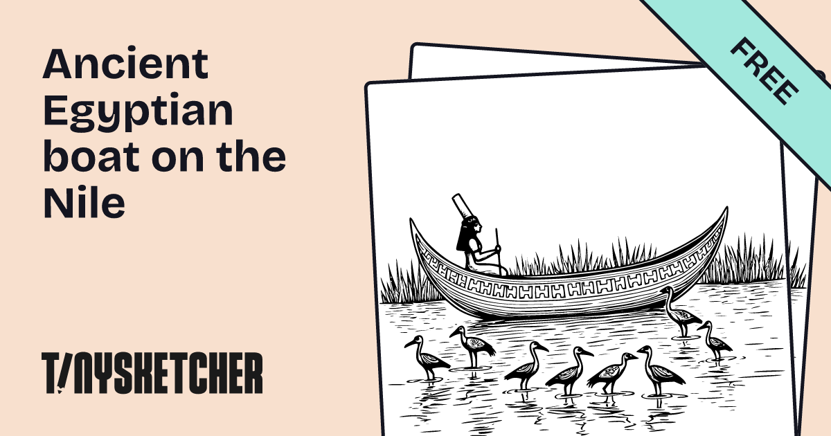 Ancient Egyptian boat on the Nile Coloring Page | Free Printables ...
