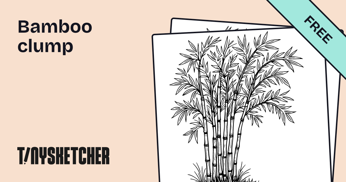 Bamboo clump Coloring Page | Free Printables | Tiny Sketcher Bamboo clump Coloring Page | Free Printables | Tiny Sketcher