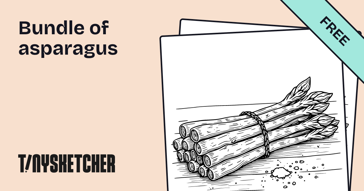 Bundle of asparagus Coloring Page | Free Printables | Tiny Sketcher