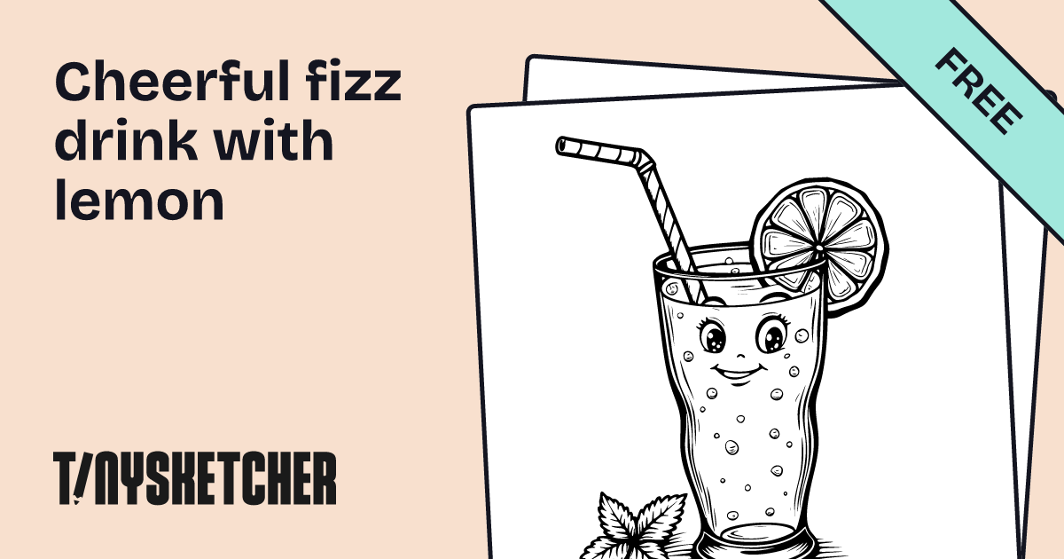 Cheerful fizz drink with lemon Coloring Page | Free Printables | Tiny ...