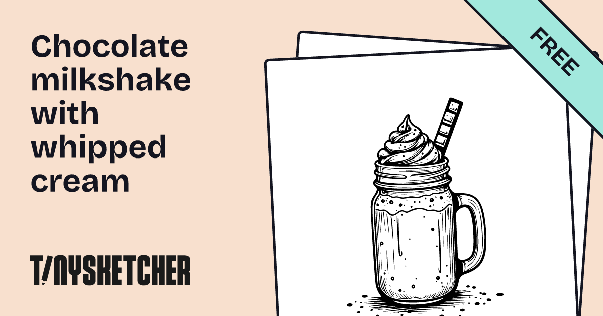Chocolate milkshake with whipped cream Coloring Page | Free Printables ...