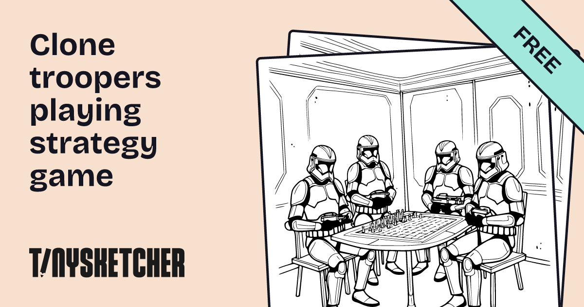 Clone troopers playing strategy game Coloring Page | Free Printables ...