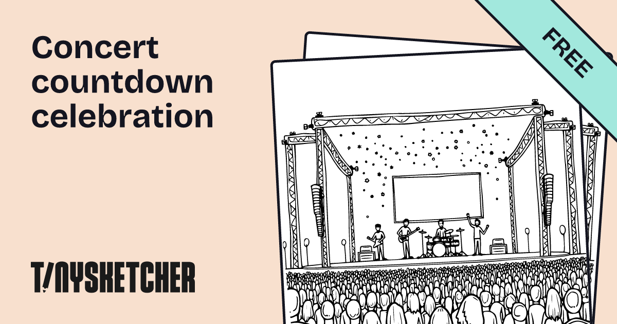 Concert countdown celebration Coloring Page | Free Printables | Tiny ...