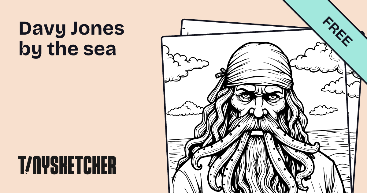 Davy Jones by the sea Coloring Page | Free Printables | Tiny Sketcher