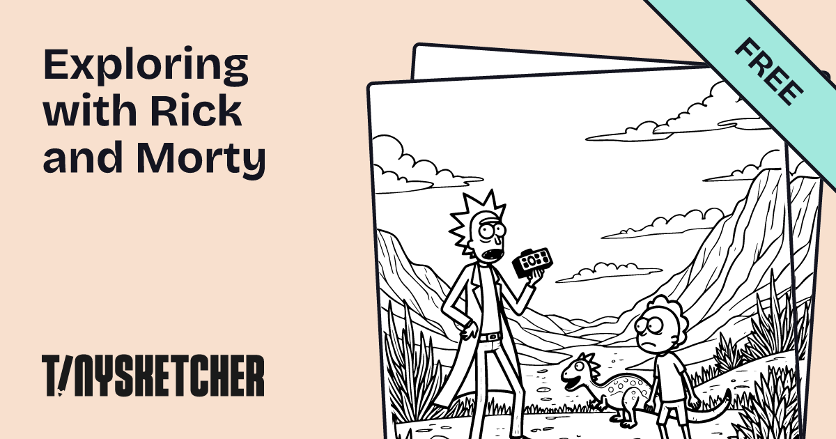 Exploring with Rick and Morty Coloring Page | Free Printables | Tiny ...