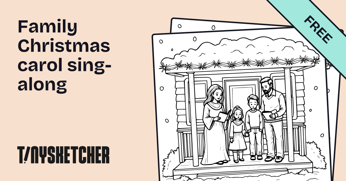 Family Christmas carol sing-along Coloring Page | Free Printables ...