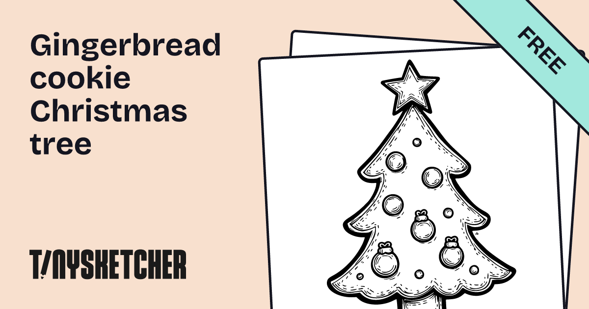 Gingerbread cookie Christmas tree Coloring Page | Free Printables ...