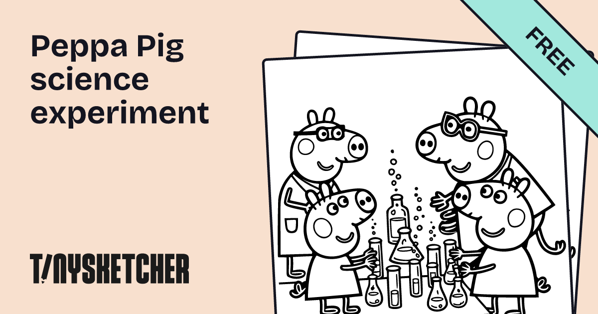 Peppa Pig science experiment Coloring Page | Free Printables | Tiny ...