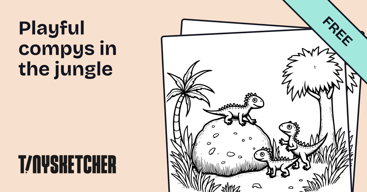 Playful compys in the jungle Coloring Page | Free Printables | Tiny ...